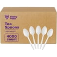 FURNO [Case of 4/1000 Pack] Lightweight White Plastic Tea Spoons ...