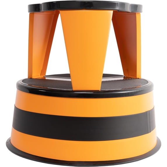 FURNO Kik Step Steel Step Stool - Two Step Stool, Holds 350 lbs (Orange ...