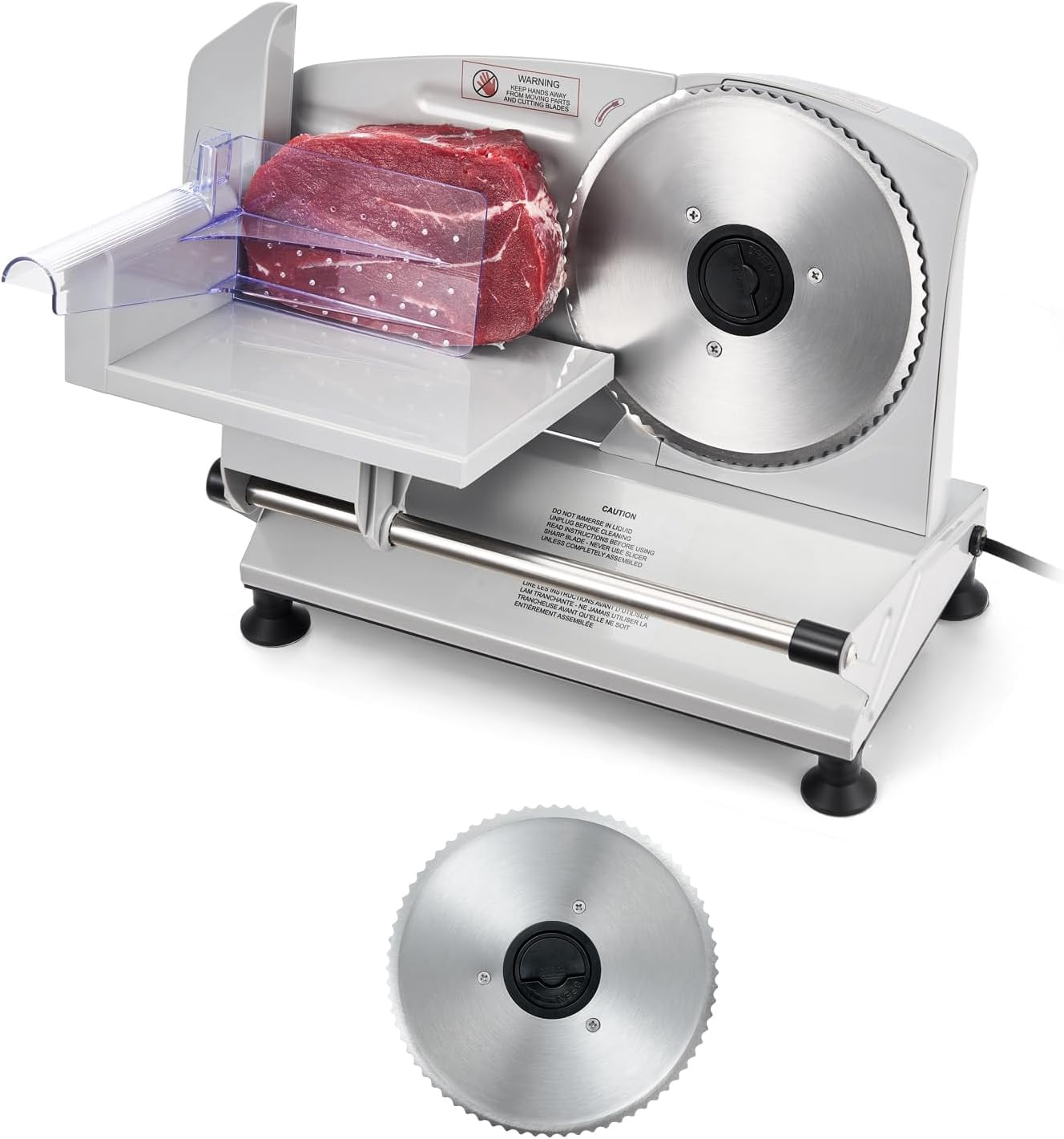 FURNO Meat Slicer, 6.7 inch 150W Electric Deli Slicer Machine with 2 ...
