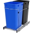 FURNO Pullout Trash Can for Kitchen Cabinets 27 Qt Garbage Recycling ...
