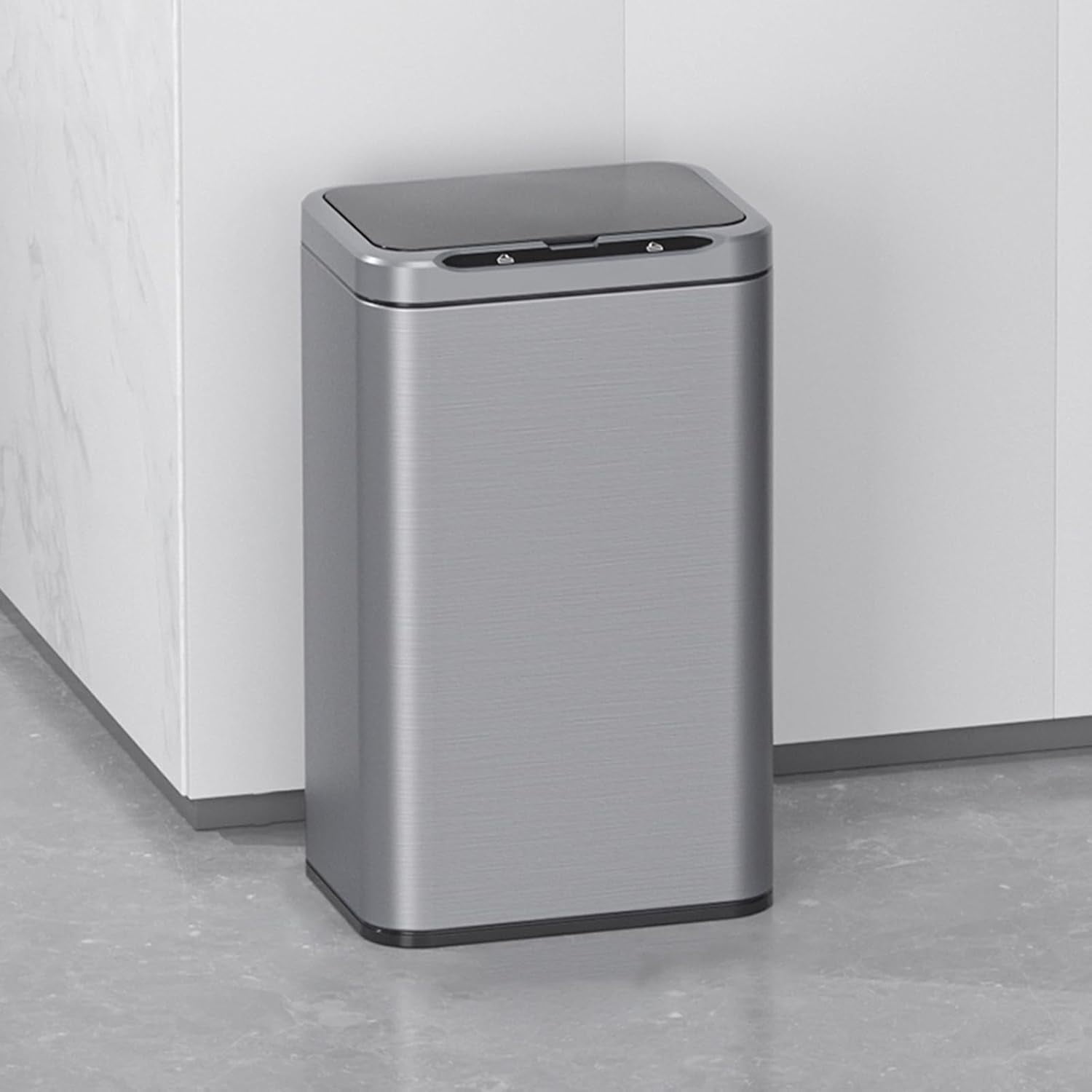 FURNO Stainless Steel Office Trash Can Motion Sensor Garbage Can ...