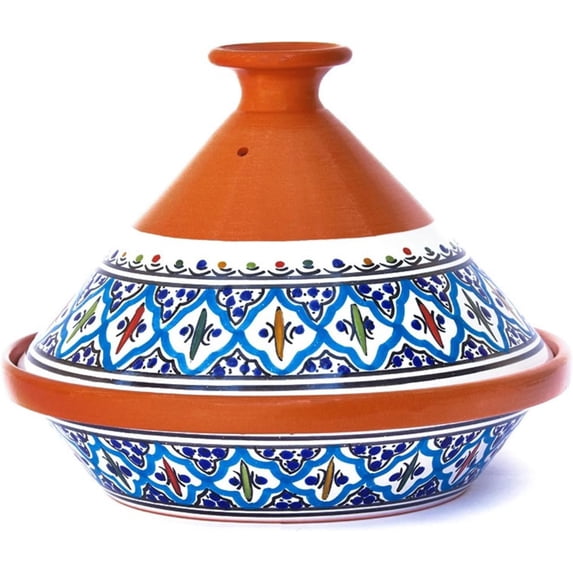 FURNO Tagine Pot for Cooking and Flavor Enrichment - Medium Clay Pot 10 ...