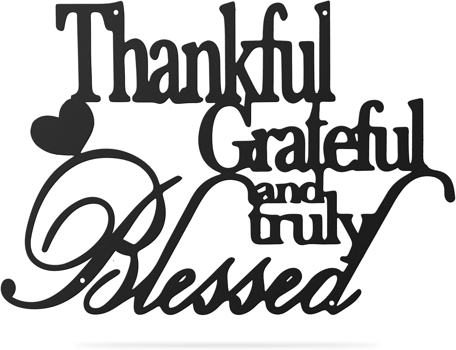 FURNO Thankful Grateful Blessed Wall Decor Black Metal Wall Art ...
