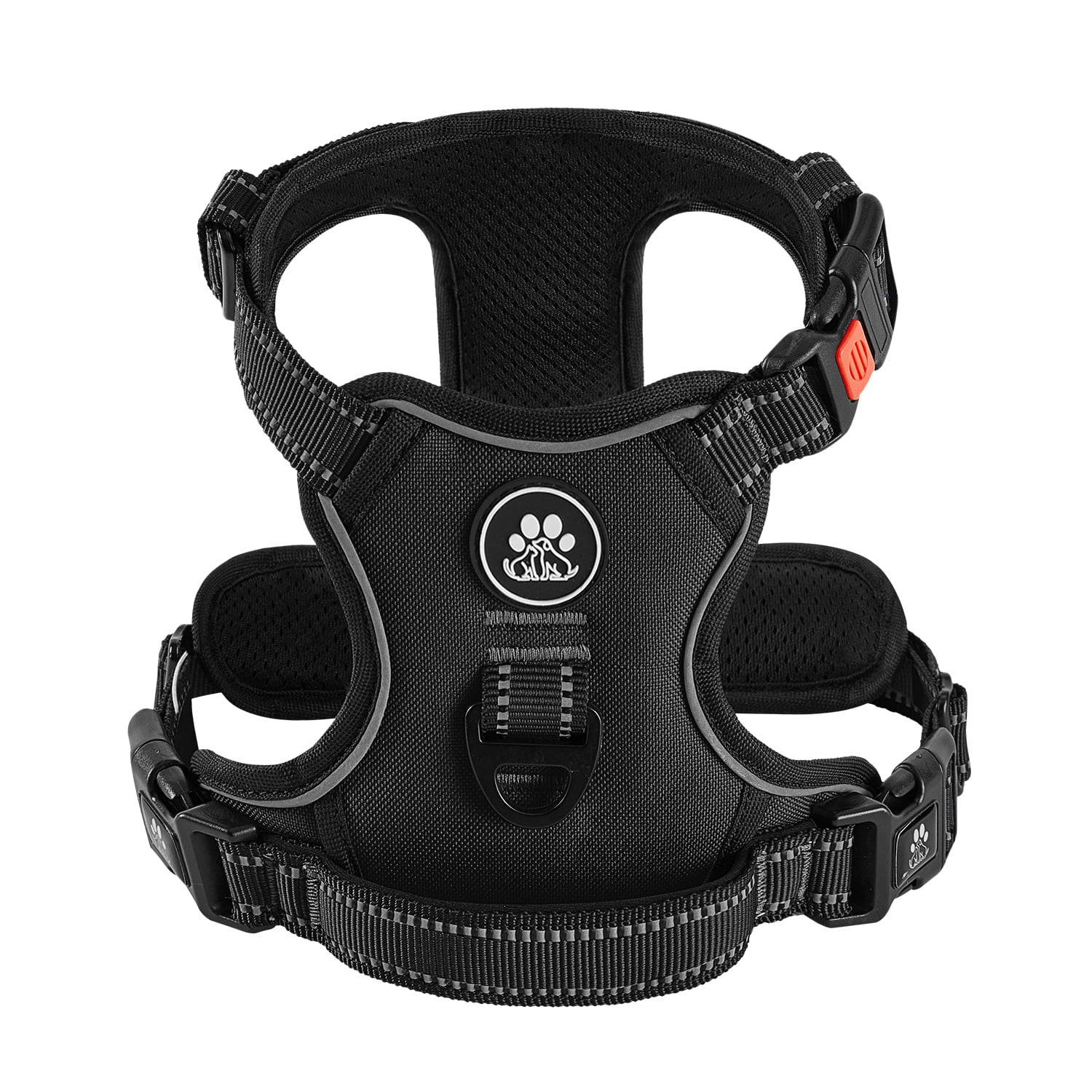 FURRYFECTION Black Dog Harness, Anti Pull Medium Dog Vest Harness ...