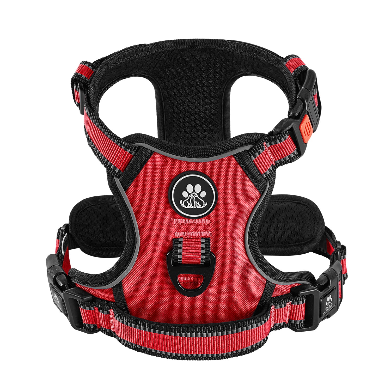 FURRYFECTION Red Dog Harness, Anti Pull Medium Dog Vest Harness ...