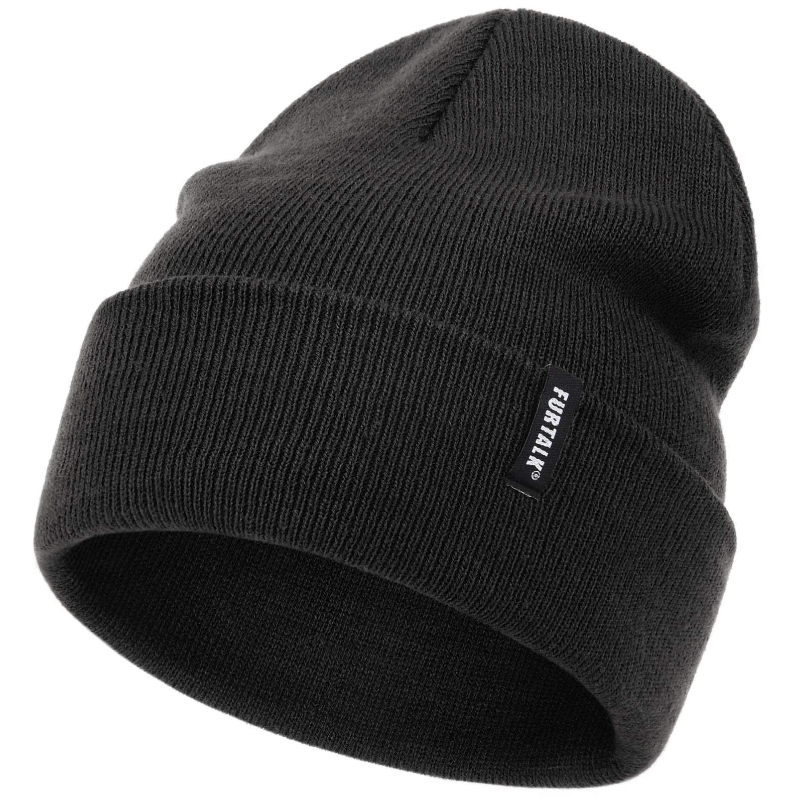 FURTALK Toddler Beanie for Boys Girls Black Baby Kids Beanies Knit ...