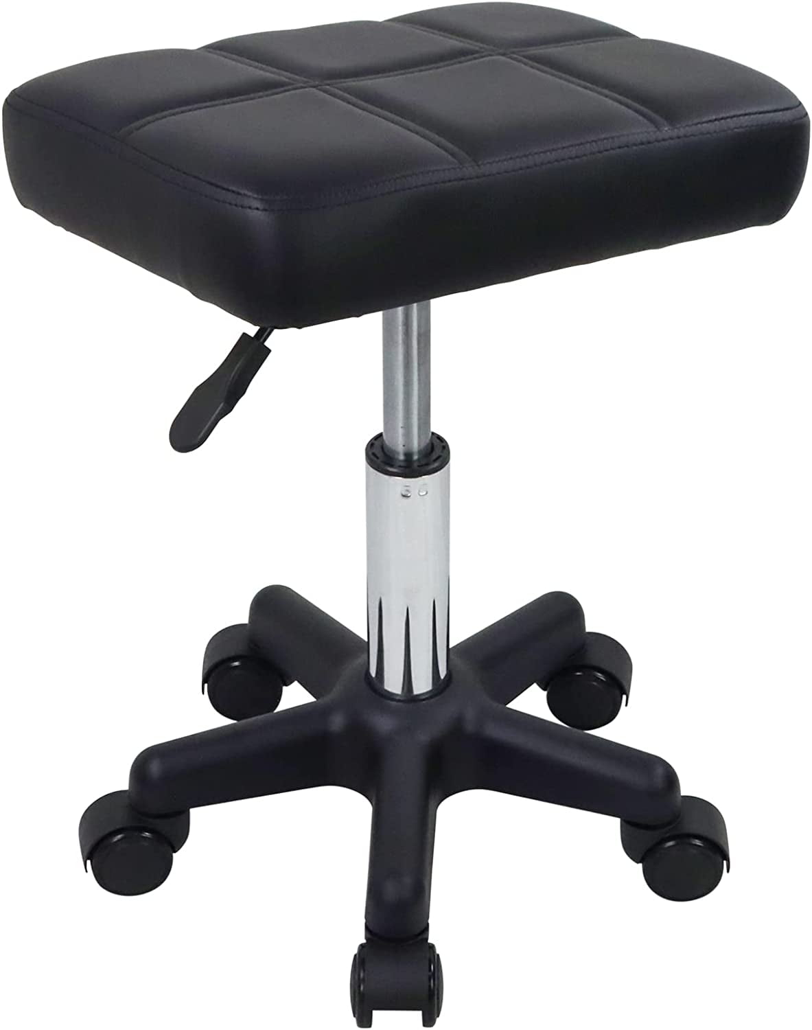 FURWOO Rectangle Rolling Stool with Wheels Height Adjustable Swivel ...