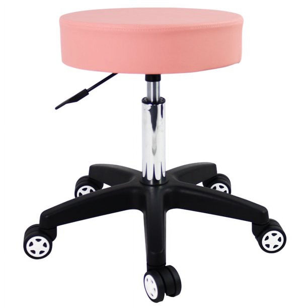 HOMCOM Round Salon Stool Height Adjustable, Hydraulic Rolling Swivel ...