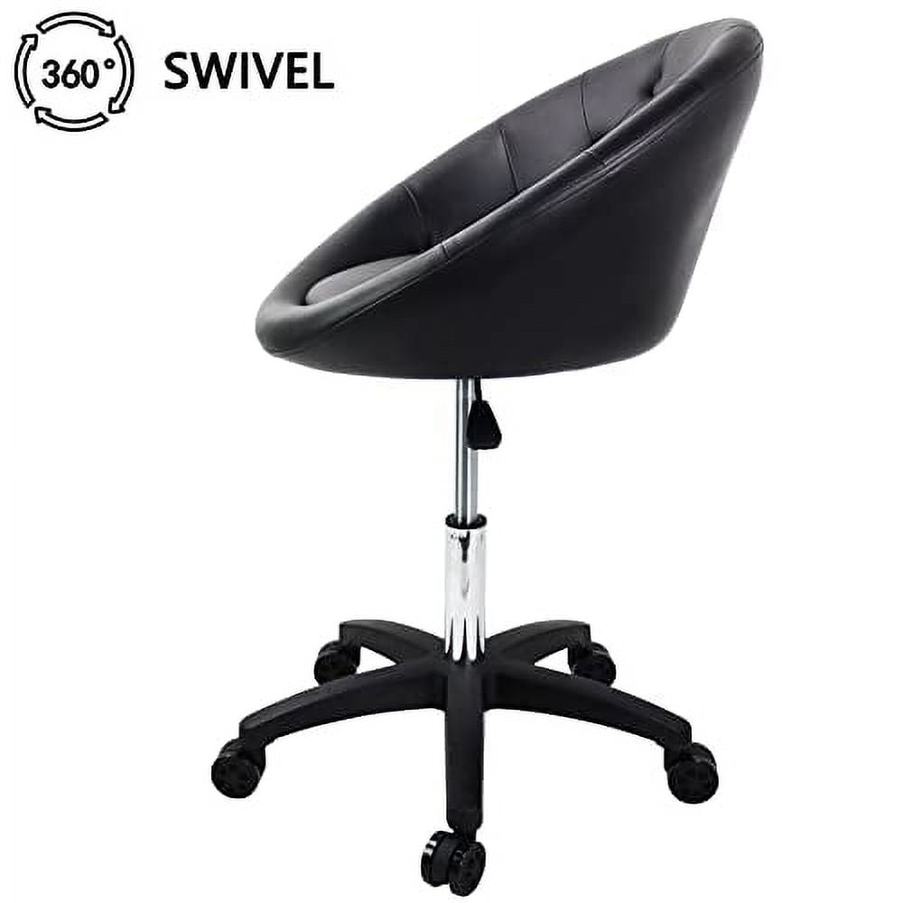 FURWOO Rolling Vanity Chair with Wheels for Makeup Room Height ...