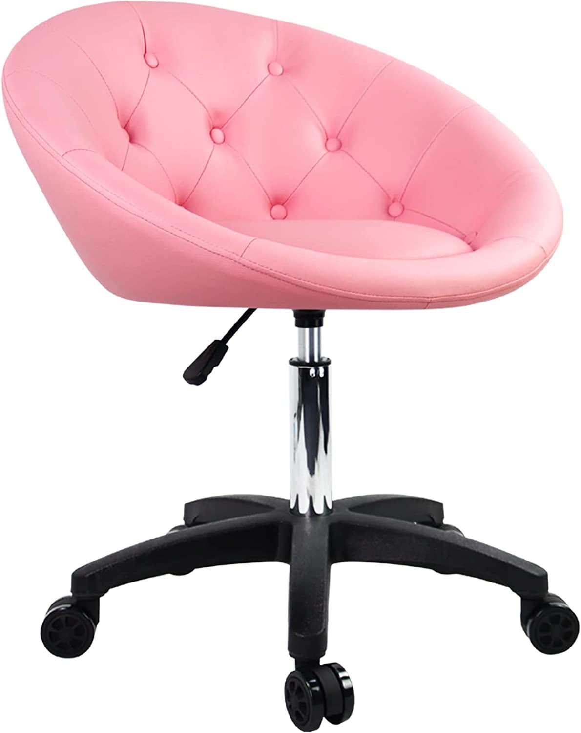 FURWOO Rolling Vanity Chair with Wheels for Makeup Room Height ...