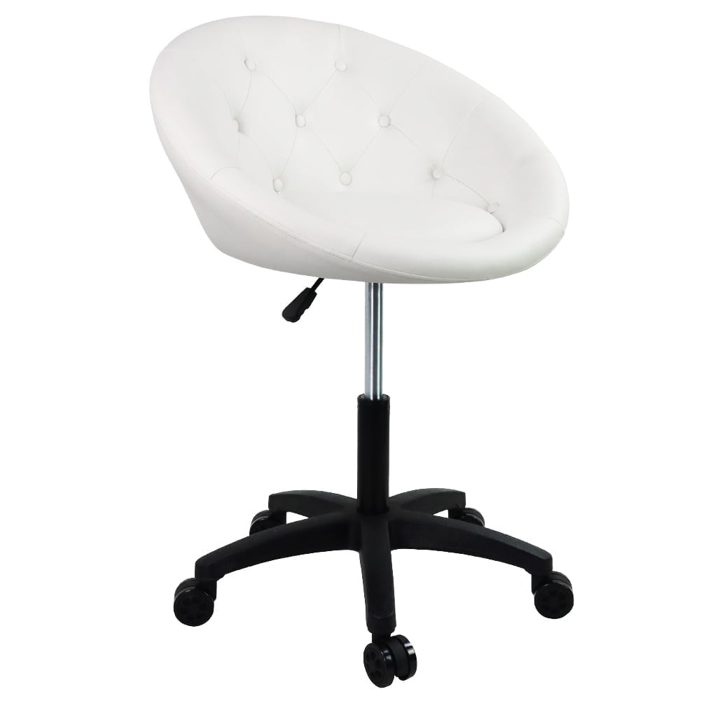 FURWOO Rolling Vanity Chair with Wheels for Salon Spa Adjustable Round ...