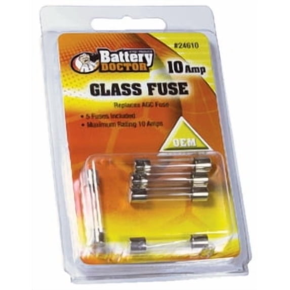 WirthCo 24610 AGC Glass Fuse - 10A, Pack of 5 - Walmart.com