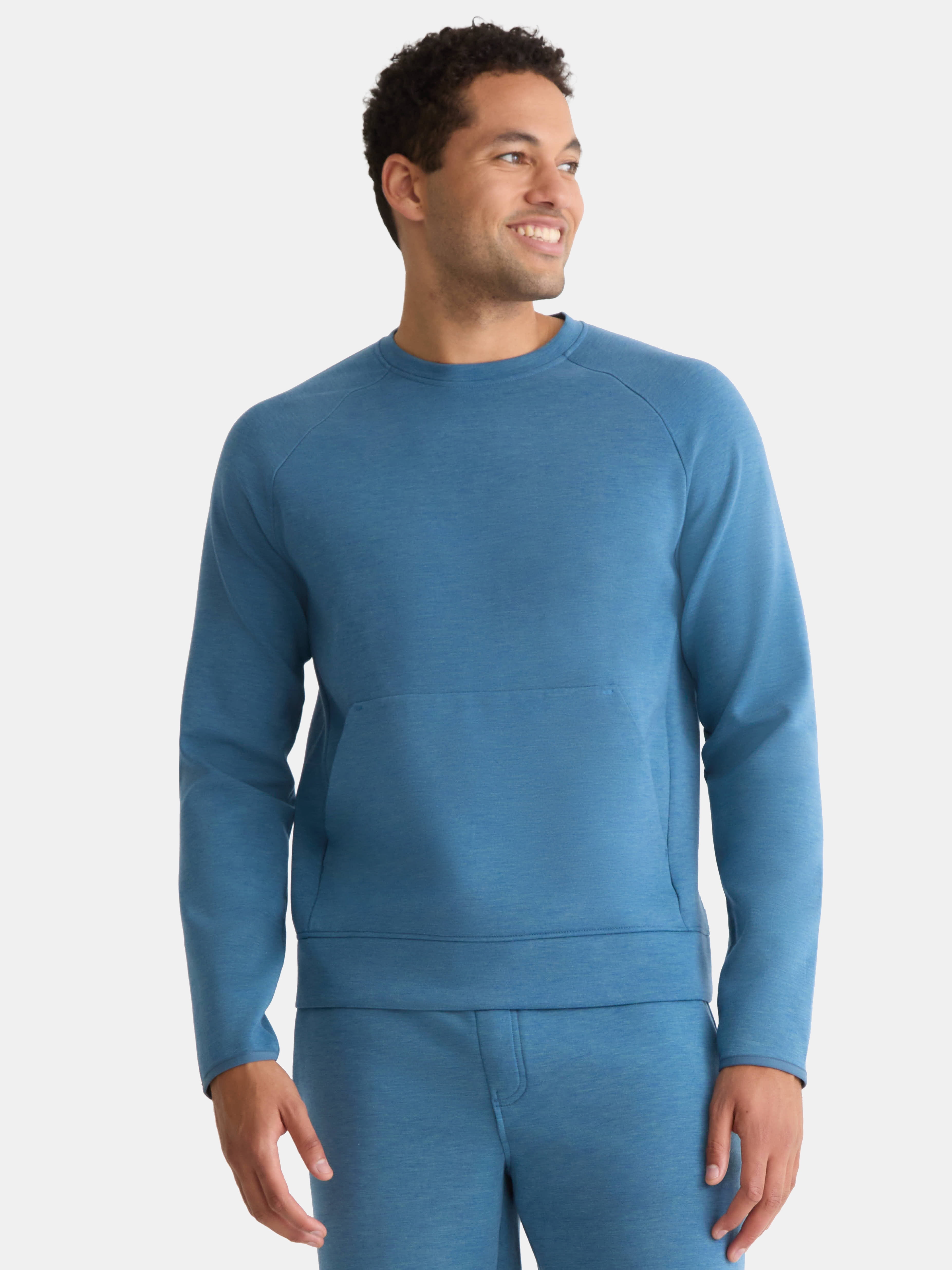 Athletic Works Men's and Big Men's Fusion Double Knit Crewneck ...