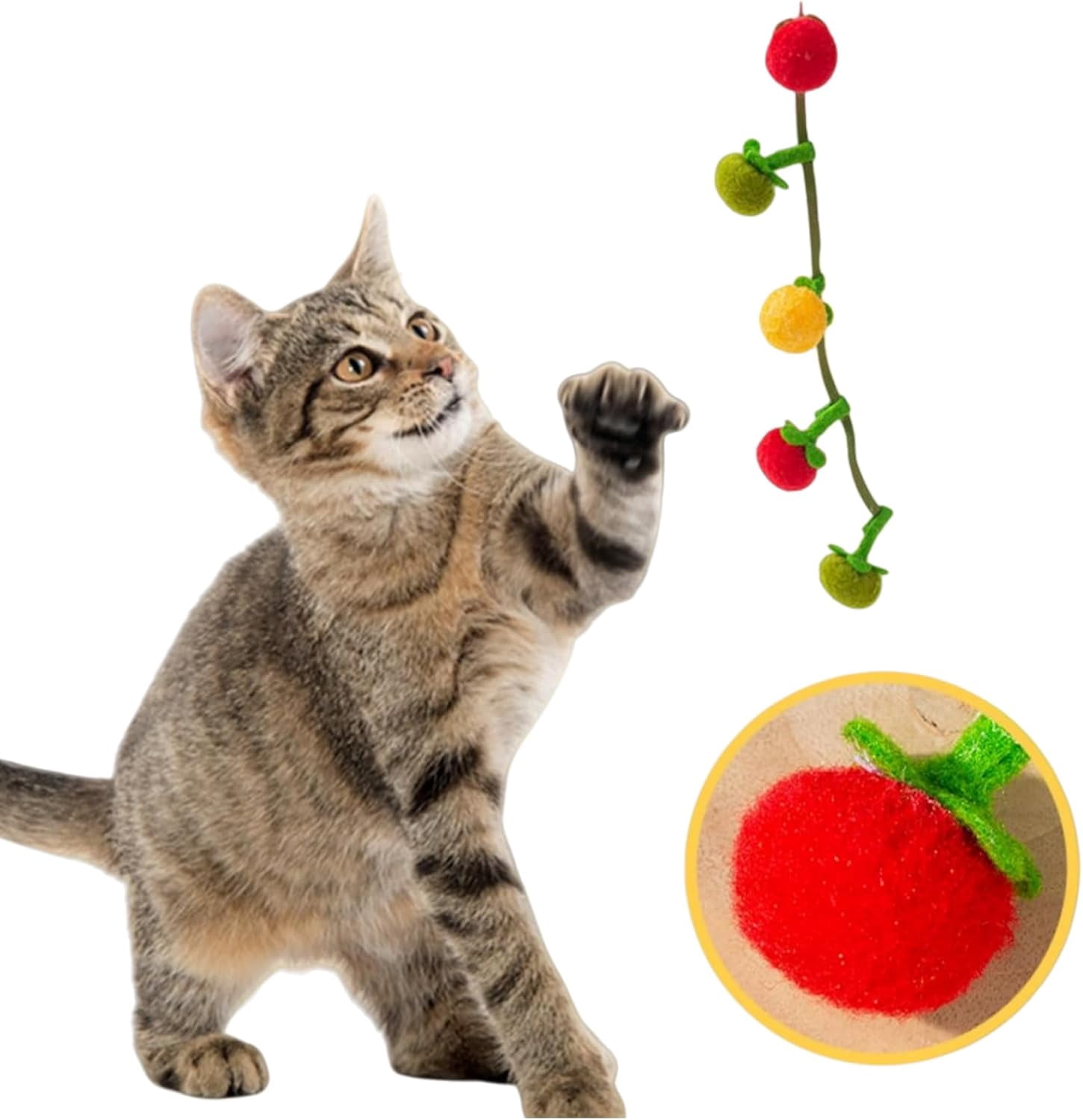 FUTARRIO Interactive Fruit-Shaped Catnip Toy String, Cat Teaser Squeaky ...