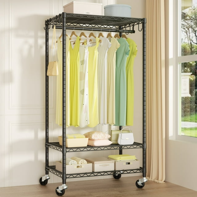 FUTASSI P6 Heavy Duty Rolling Garment Rack - 380lbs Capacity Mobile ...