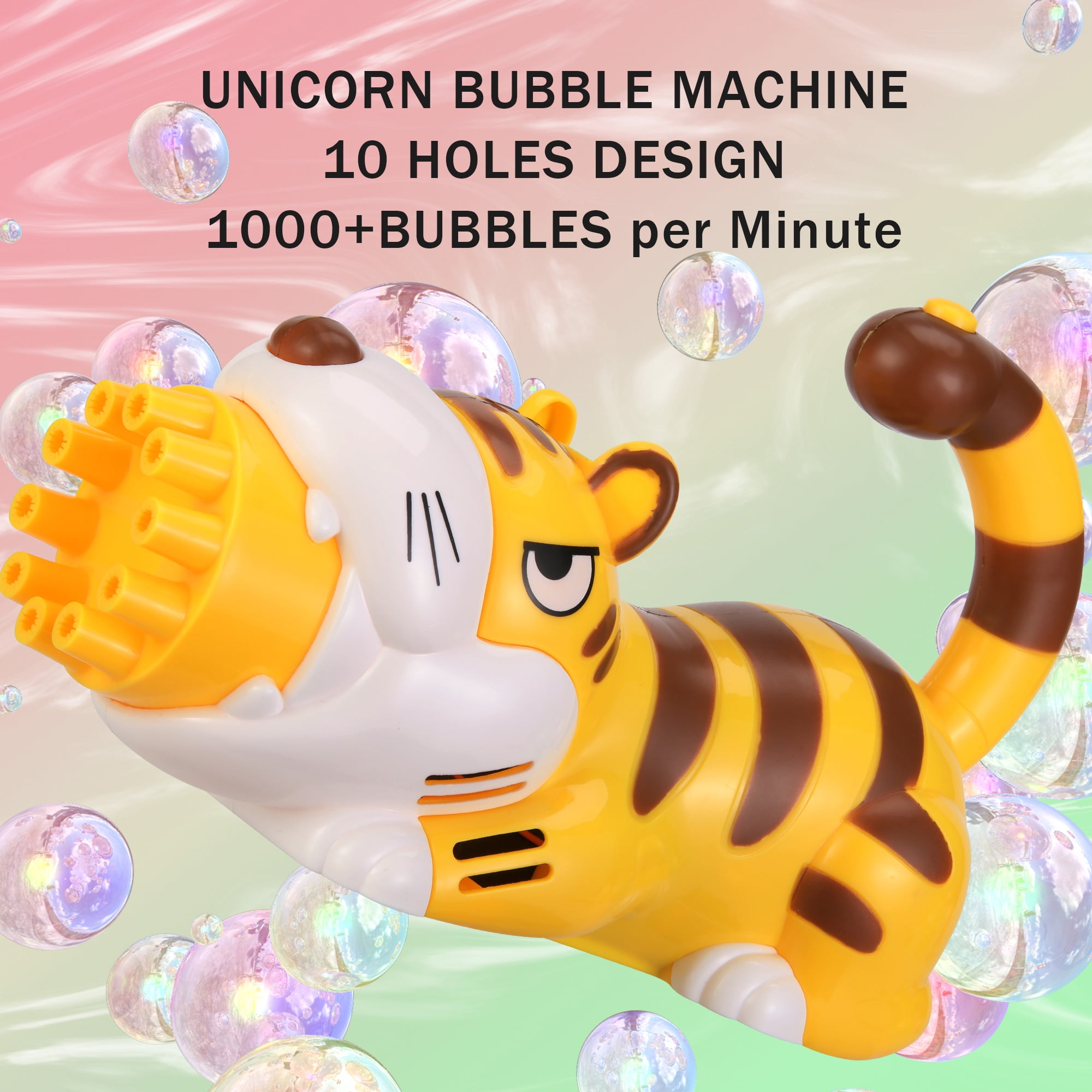 FUTATA 10 Hole Cartoon Animal Bubble Machine Toy, Children Bubble ...