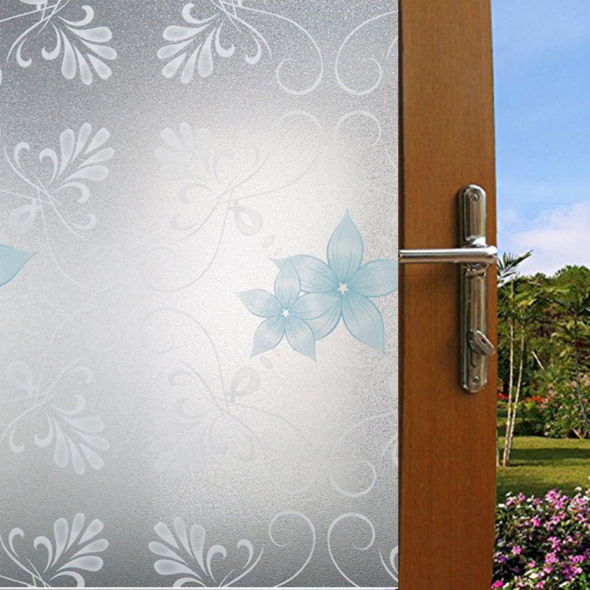 FUTATA 45×100cm Glass Film Window Privacy Film No Glue 3d Static Flower ...