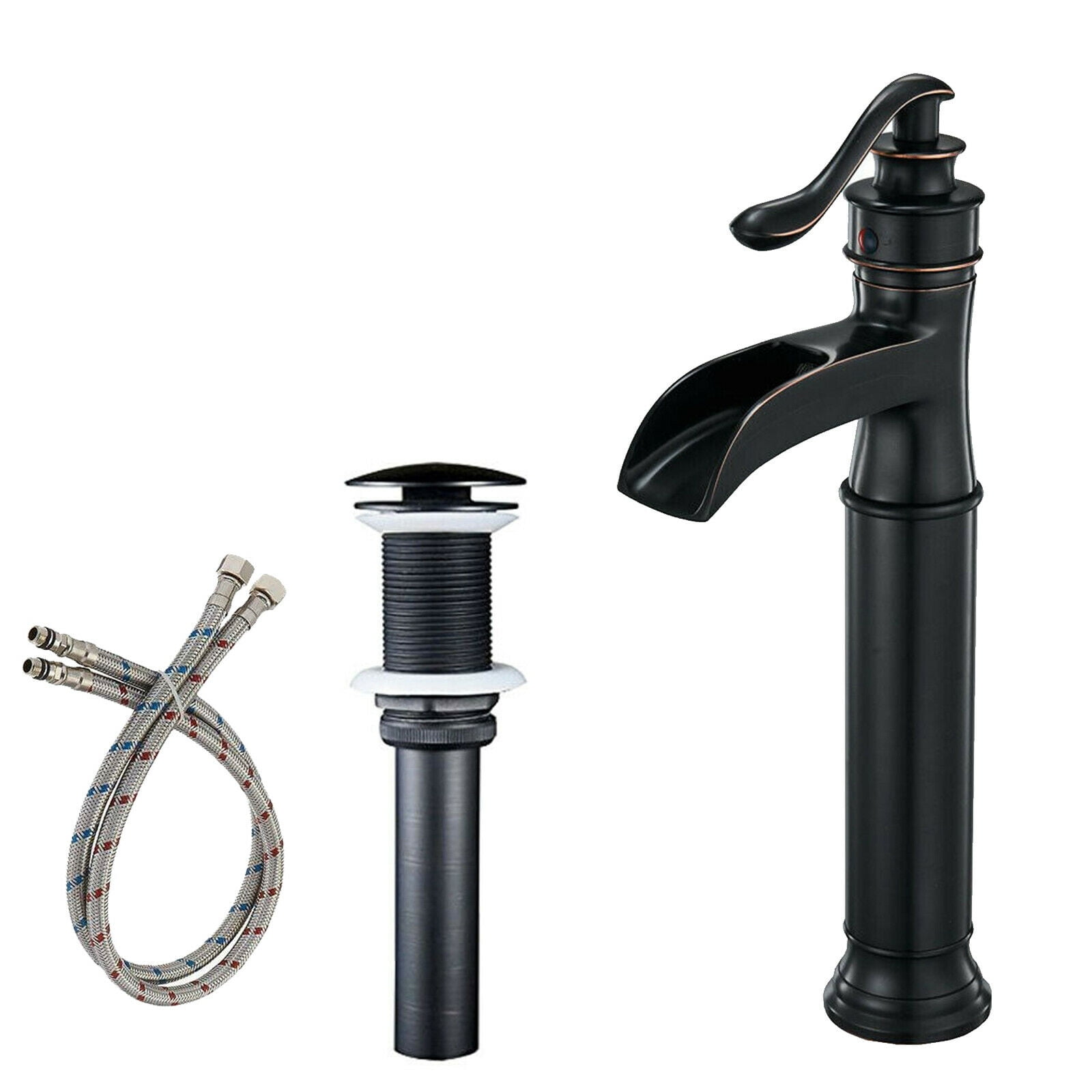 FUTATA Bathroom Basin Sink Faucet Oil Rubbed Single Handle 1 Hole Basin ...