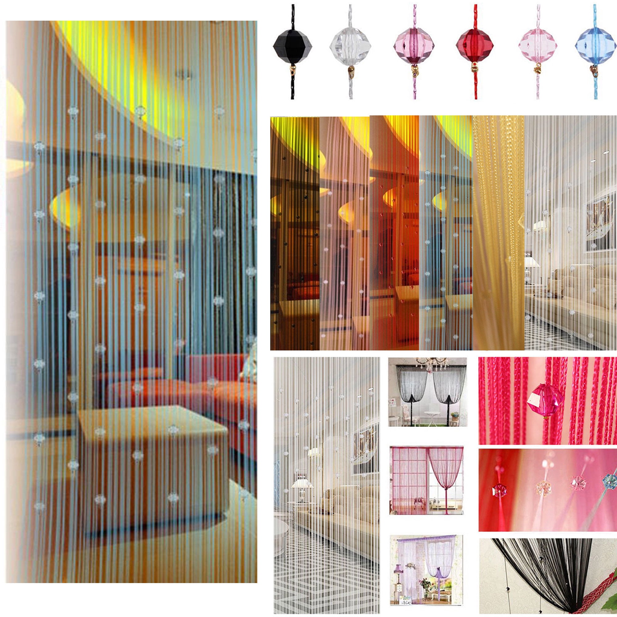 FUTATA Bead String Curtain For Door Doorways Window Tassel Crystal ...