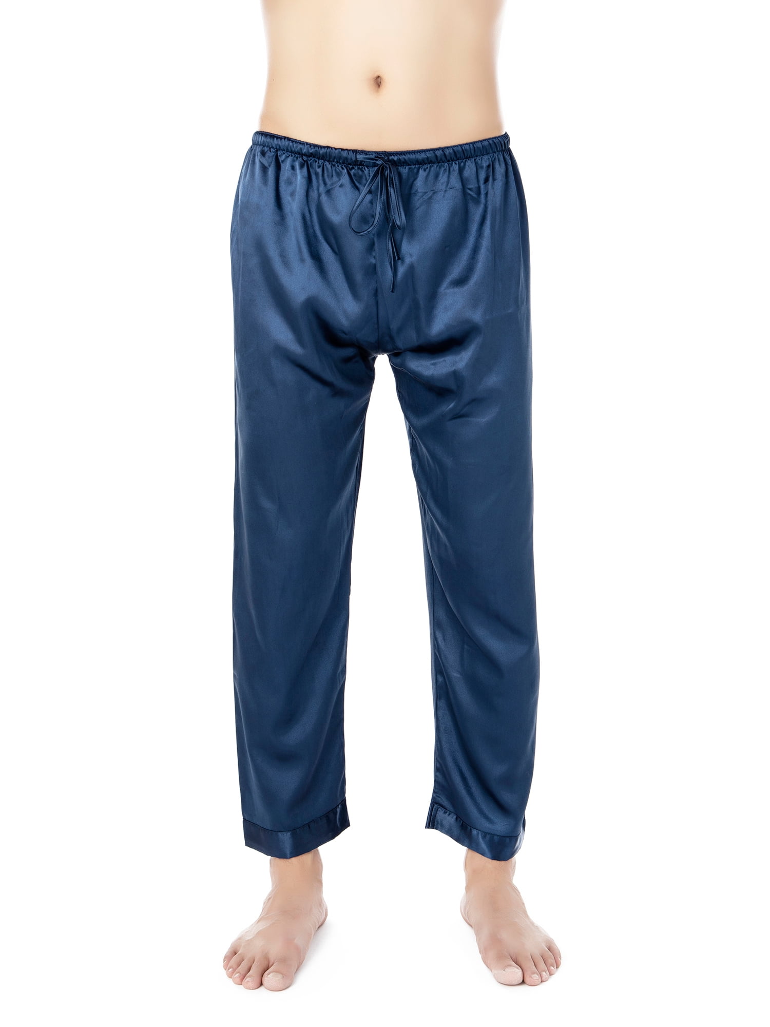 FUTATA Men's Silk Satin Frilled Pajama Pants, Pajama Pants Trousers ...