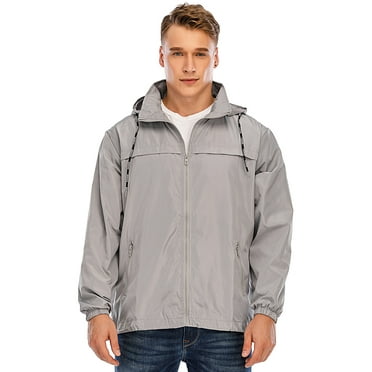 33,000ft Men's Packable Rain Jacket Hooded Lightweight Waterproof Rain ...