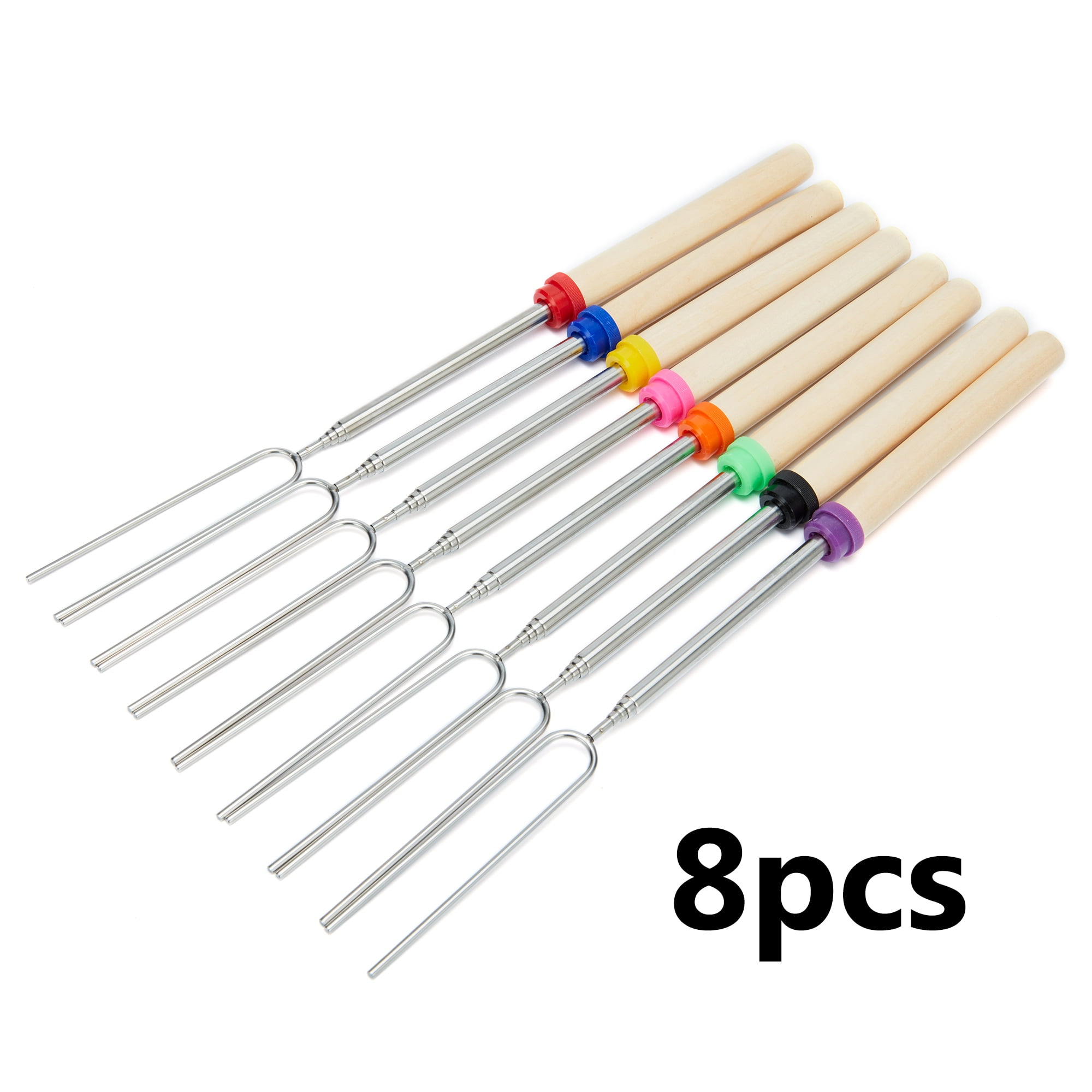 FUTATA Set Of 8 Marshmallow Bars, 12.2-32.28 Inch Retractable Wooden ...