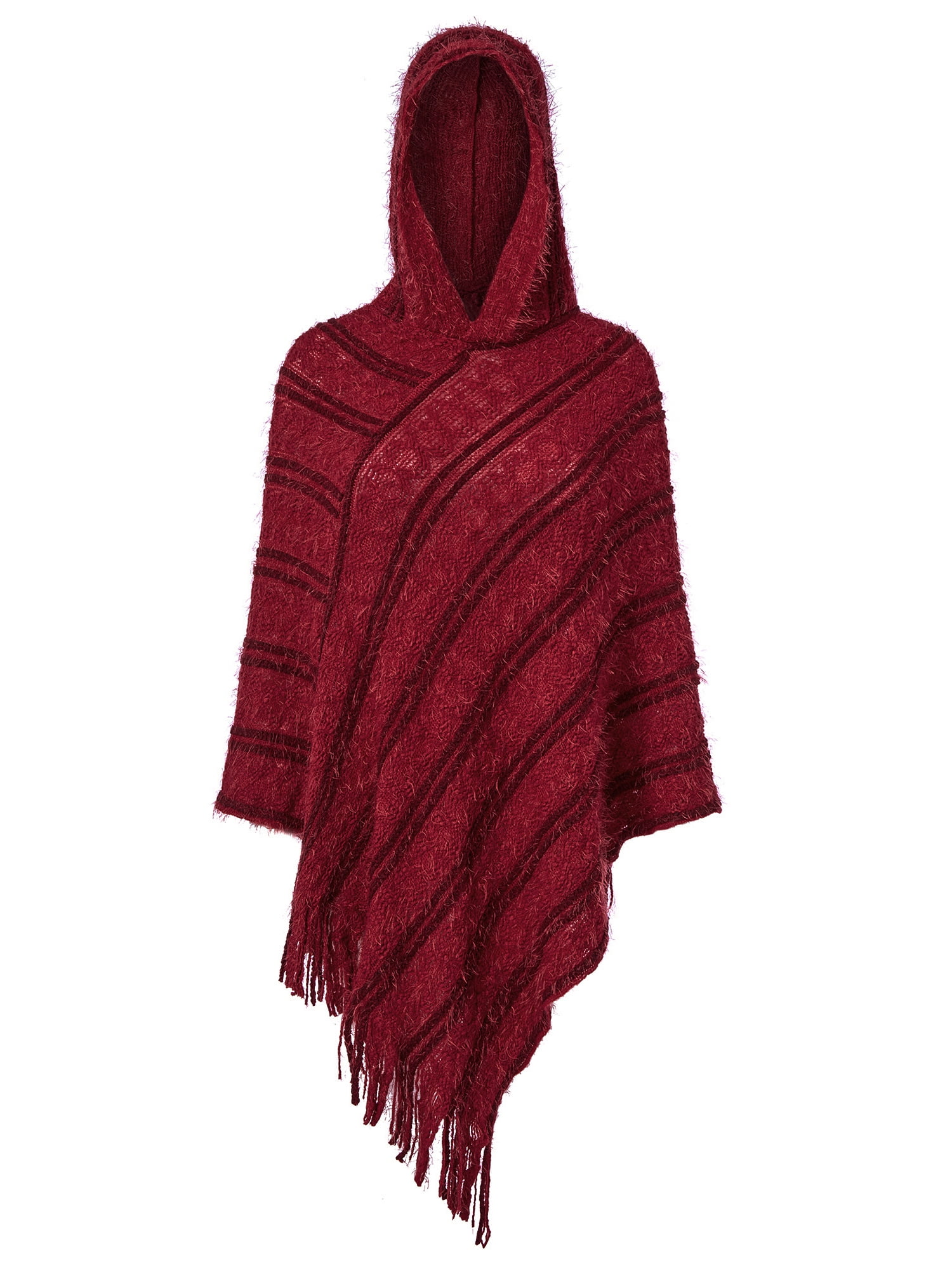 FUTATA Women's Ponchos Shawl Capes Elegant Hooded Poncho Sweater ...