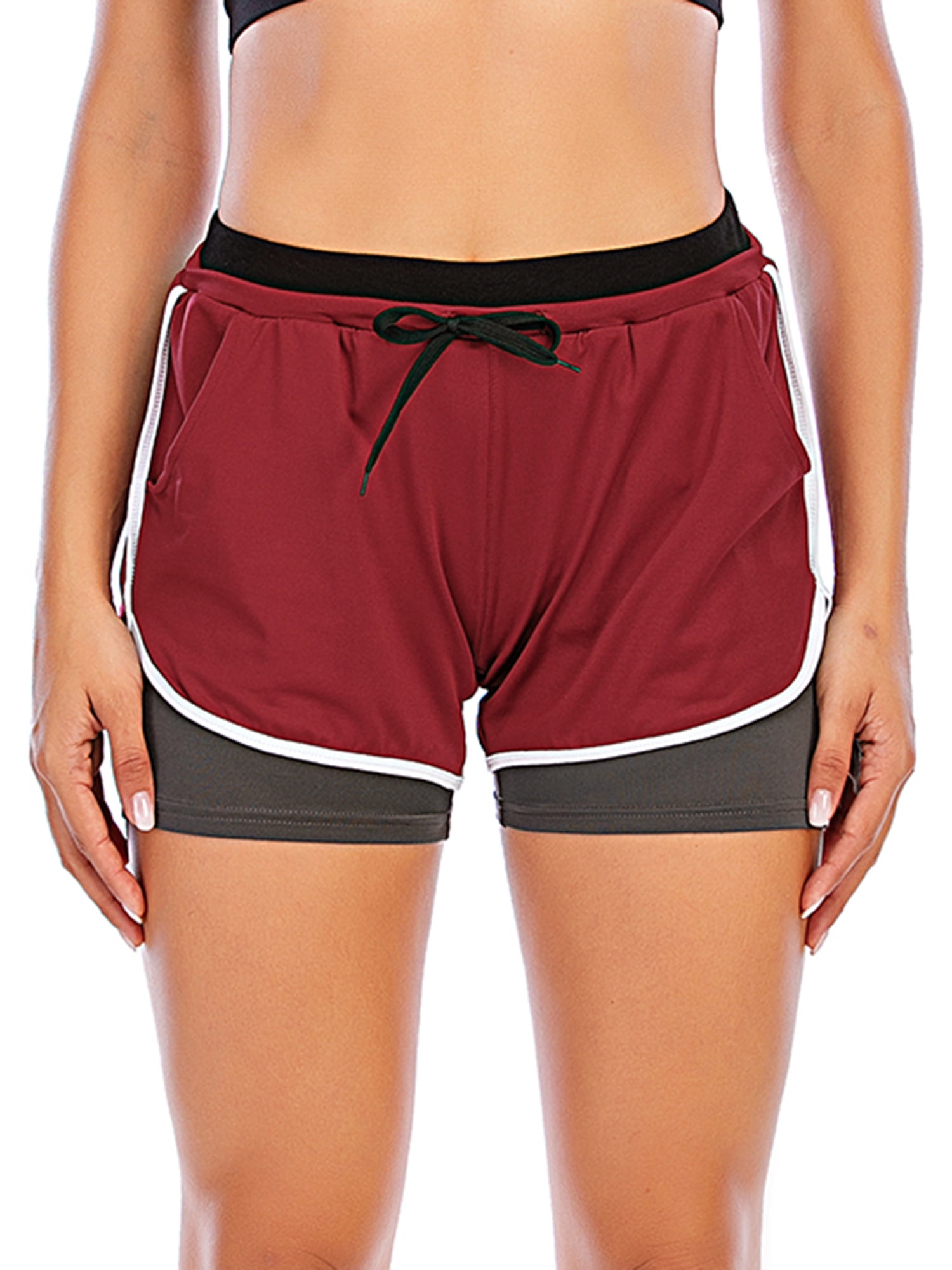 FUTATA Casual Sports Women Running Shorts, Active Elastic Waist Shorts, Gym Fitness Workout Yoga ...