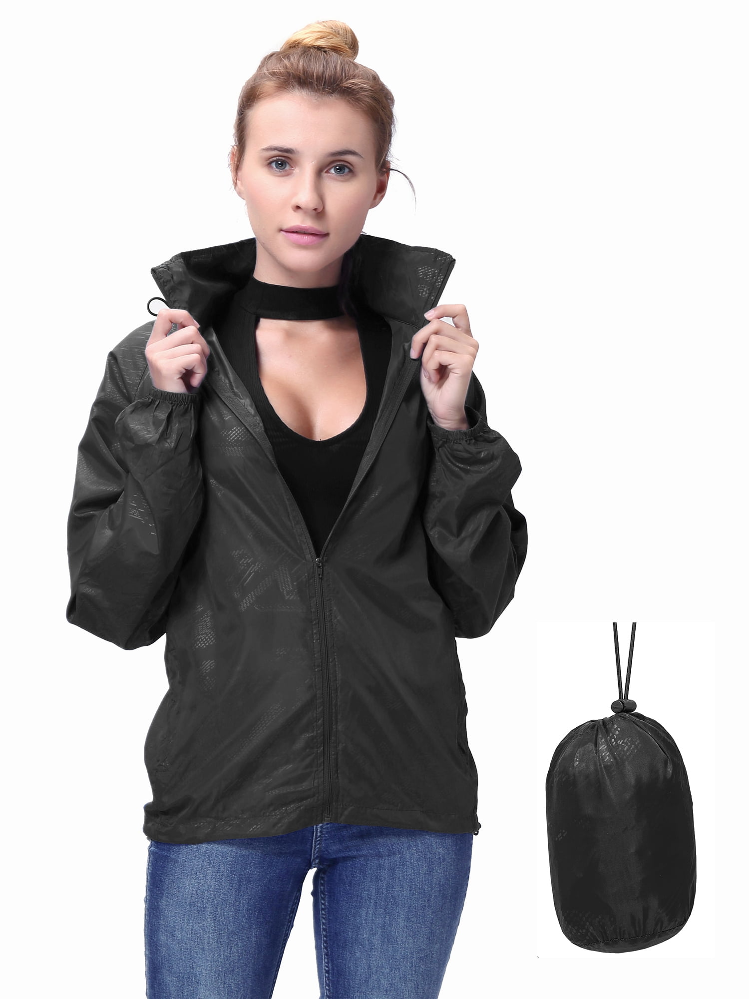 FUTATA Womens Windbreaker Athletic Jackets Packable Lightweight ...