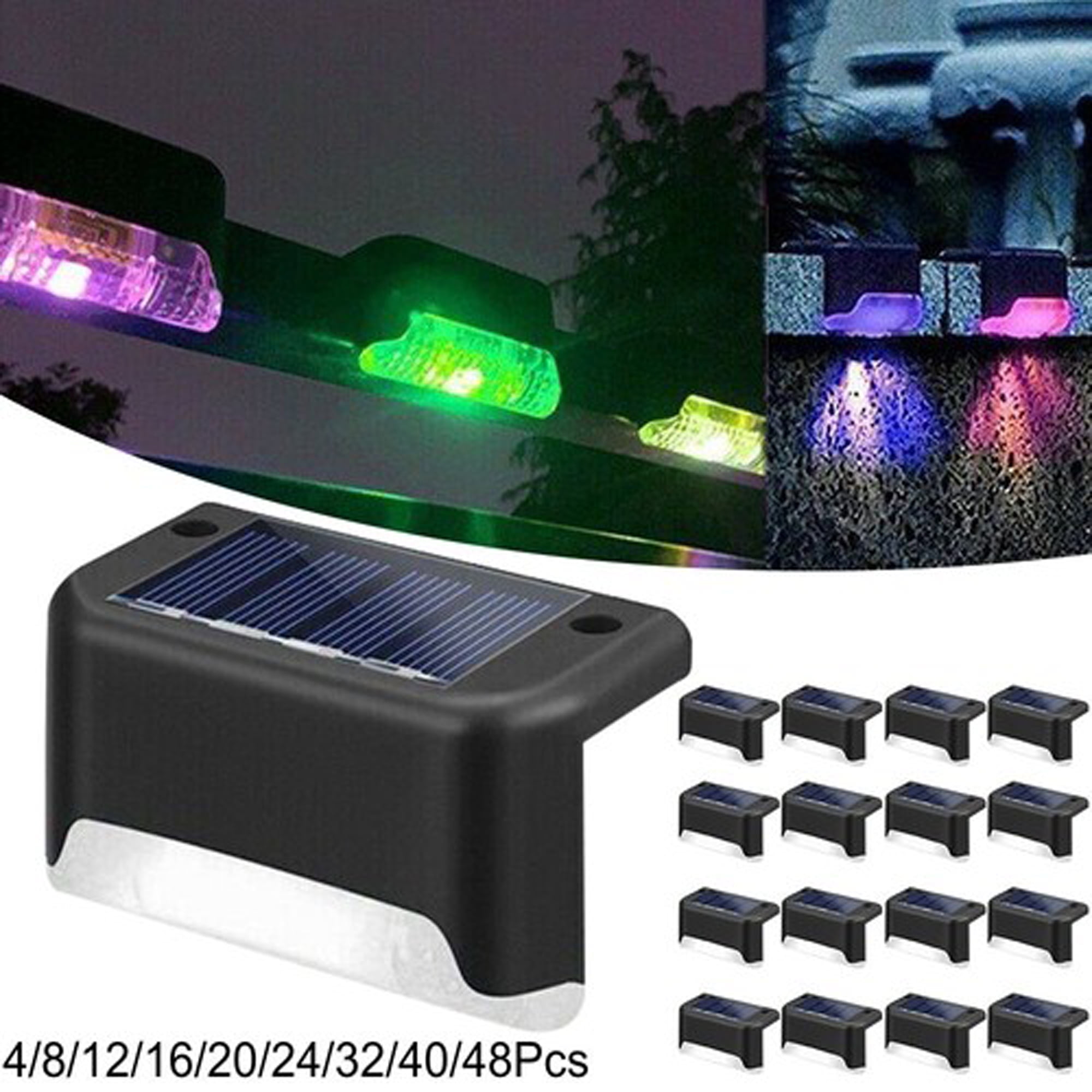 FUTINGZHI 8 Packs Solar 7 Color Changing Led Bright Deck Step Lights ...