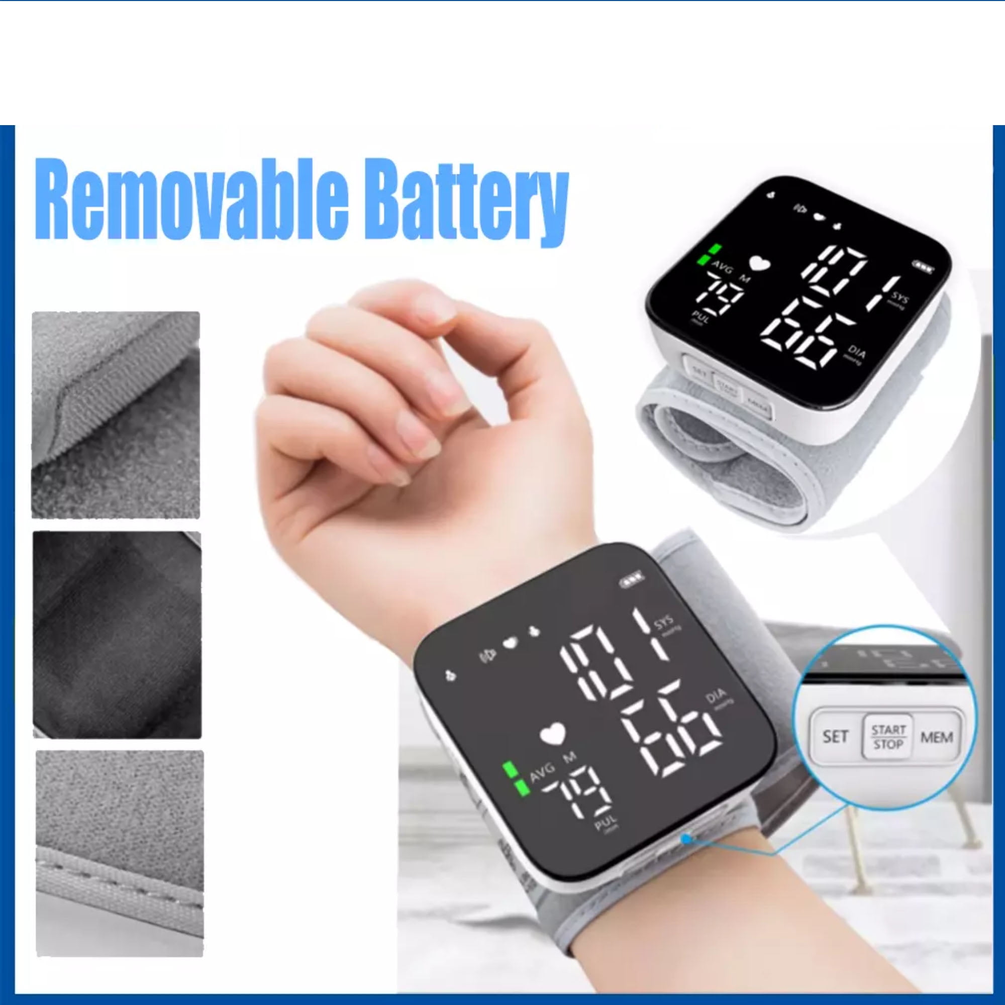 FUTINGZHI Automatic Digital Wrist Blood Pressure Monitor BP Machine Cuff LED Heart Rate ...