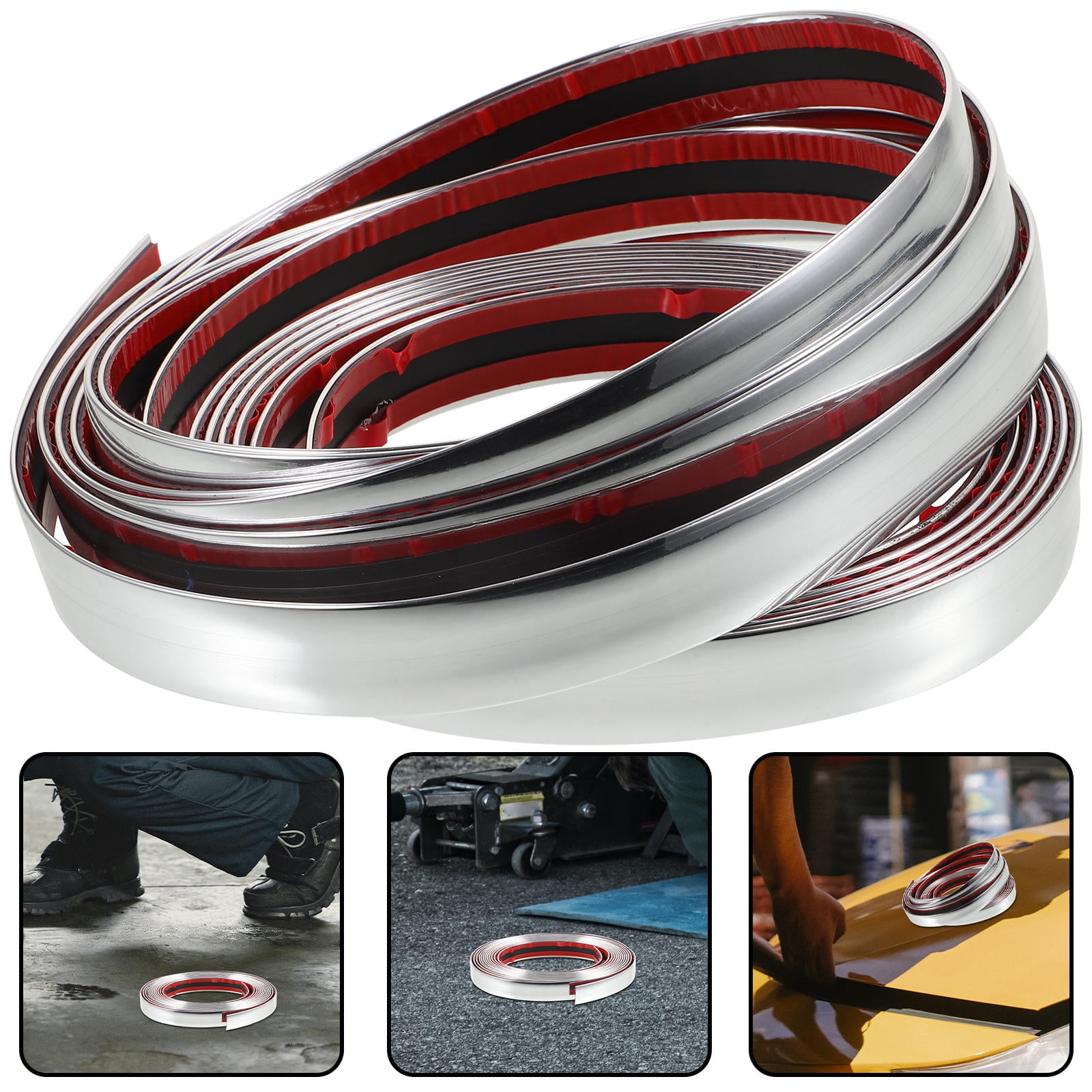 FUTUREORYY 1 Roll Silver Pvc Car Door Edge Guard Moulding Trim Strip ...