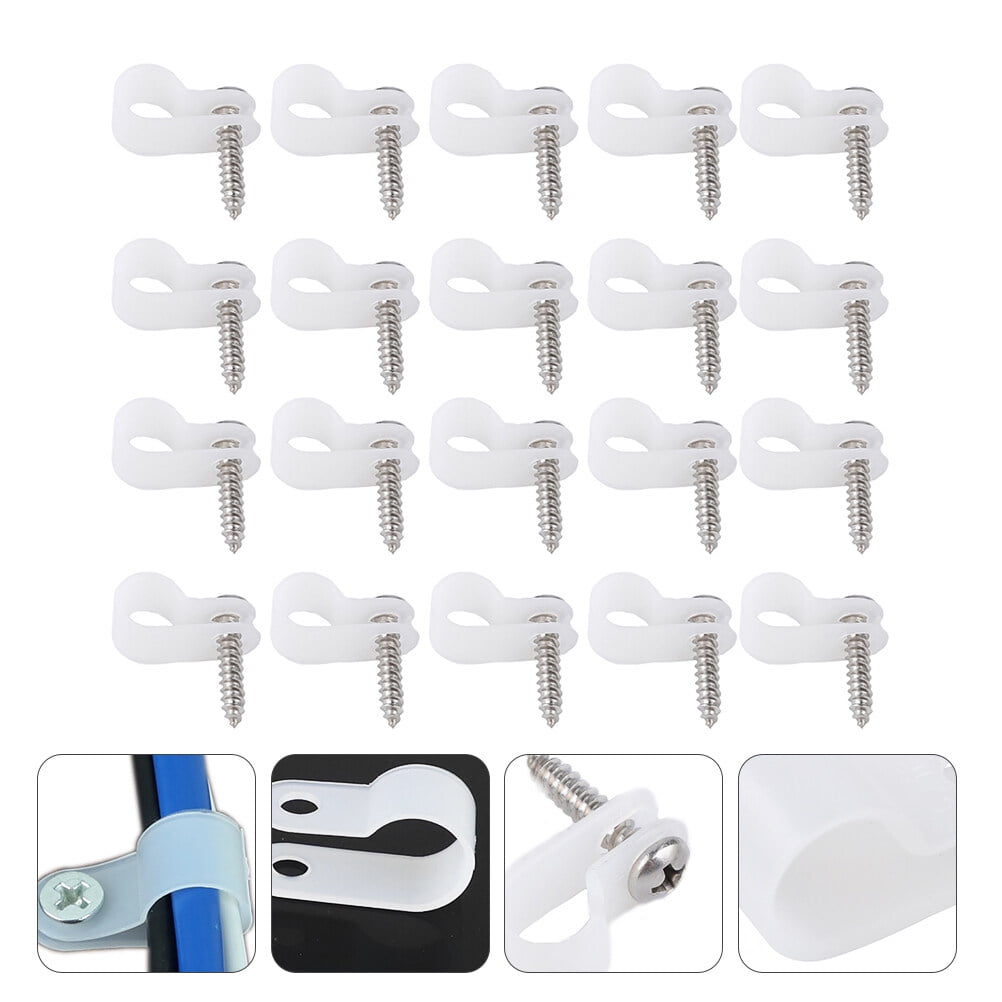FUTUREORYY 100Pcs R Type Cable Fixation Clamp Metal Wire Organizer for ...