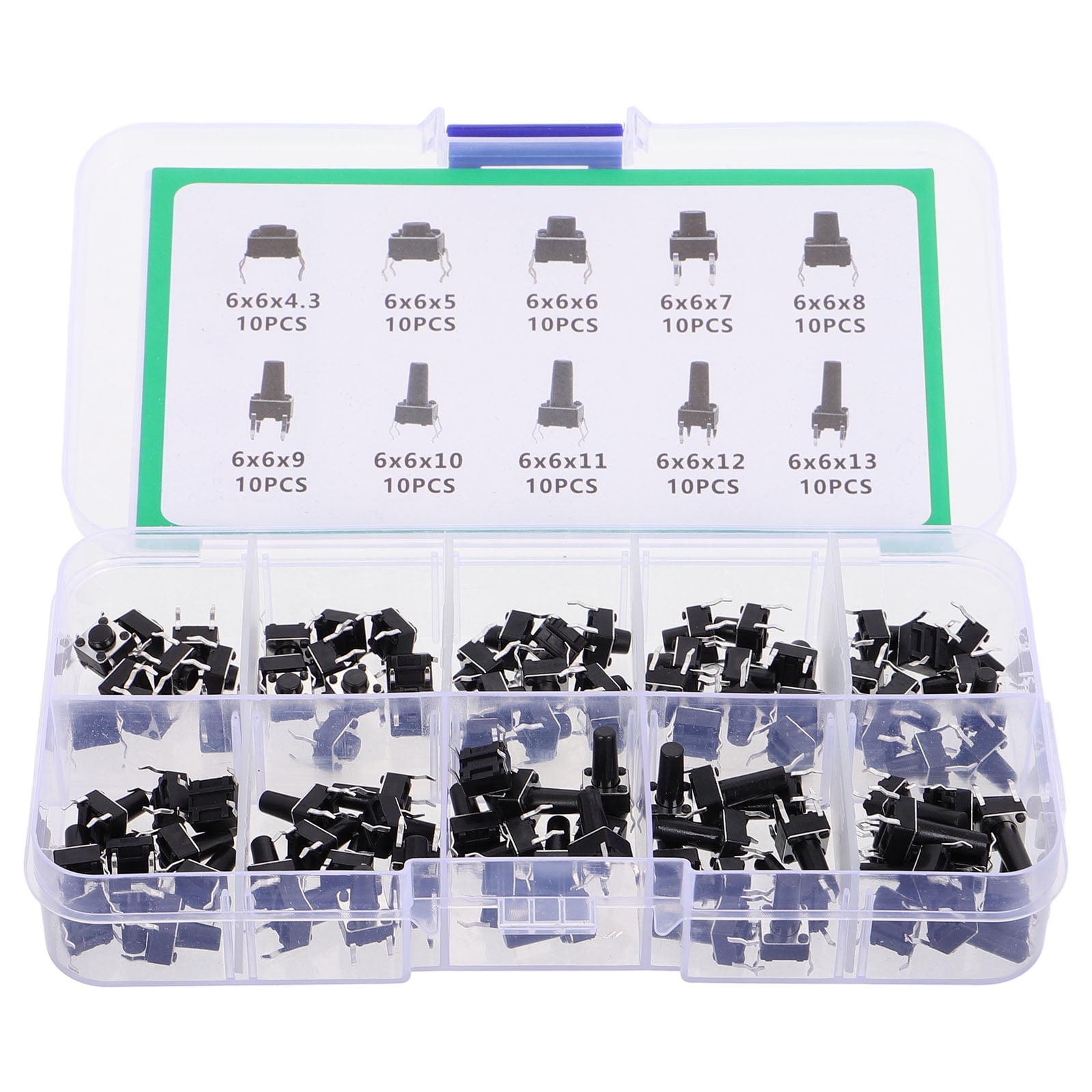 FUTUREORYY 100Pcs Small Push Button Switch Kit Metal for Electronic ...