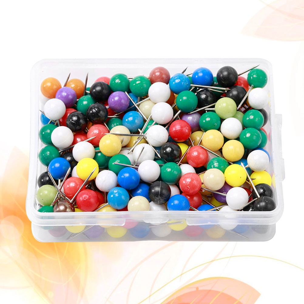 FUTUREORYY 100Pcs Stabbing Crafts Pins Assorted Color Ball Head Marking ...
