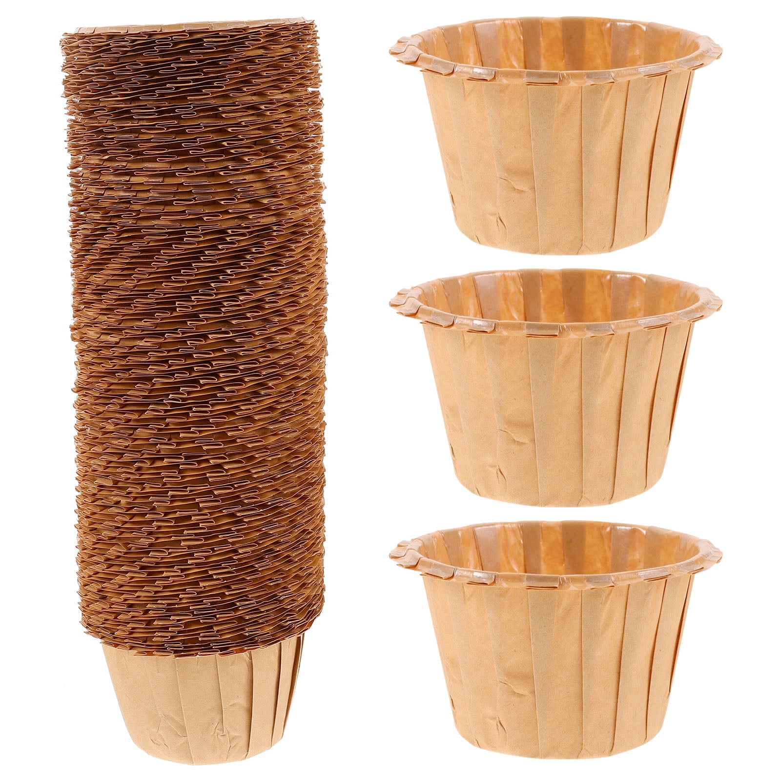 FUTUREORYY Cake Baking Liners Muffin Liners Golden 100Pcs 3.1X2.0X1.8In ...