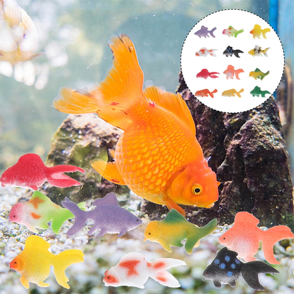 FUTUREORYY 12Pcs Goldfish Figures Fake Fish Toys Compact Style For Kids ...