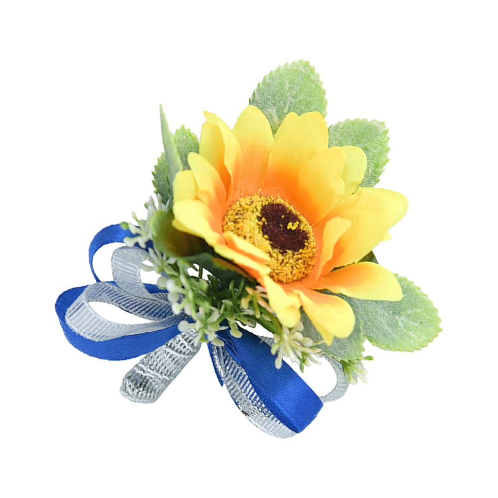 FUTUREORYY 1PC Bride Corsage Sunflower Brooch Cloth Wedding Accessory ...