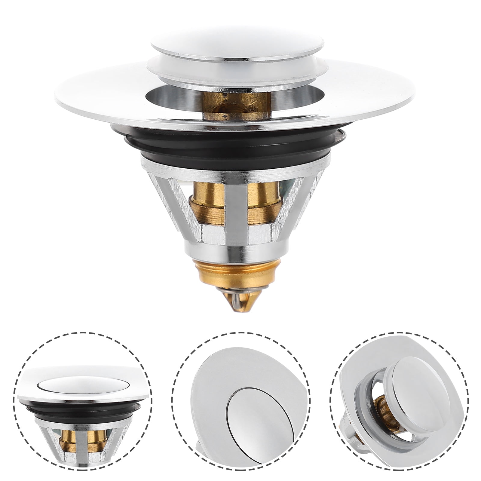 FUTUREORYY 1Pack Durable Usage Push-In Boat Drain Plugs Silver 6.50X4 ...