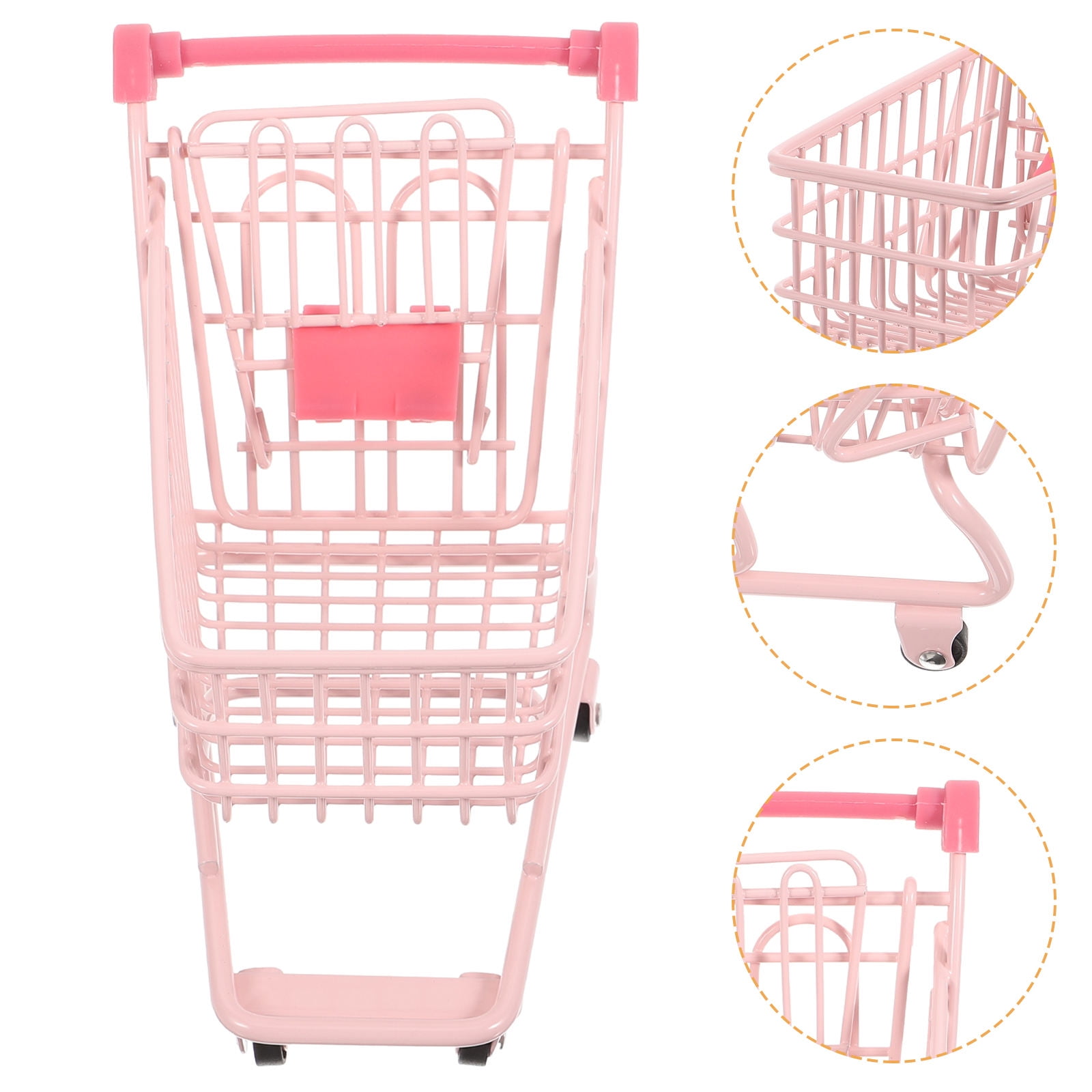 FUTUREORYY 1Pack Pink Iron Small Shopping Cart for Home and Photo ...