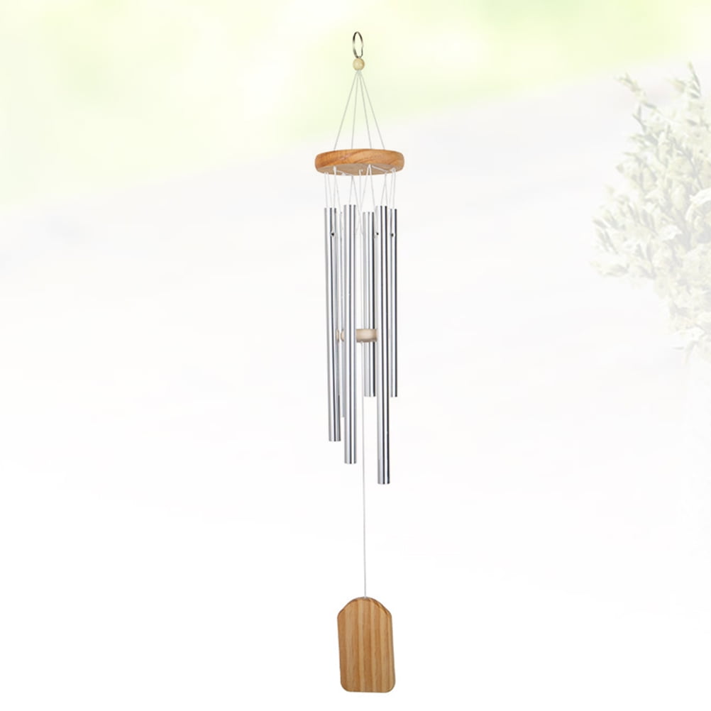 FUTUREORYY 1Pack Wind Chimes for Outdoor Hanging in Silver with Tubular ...