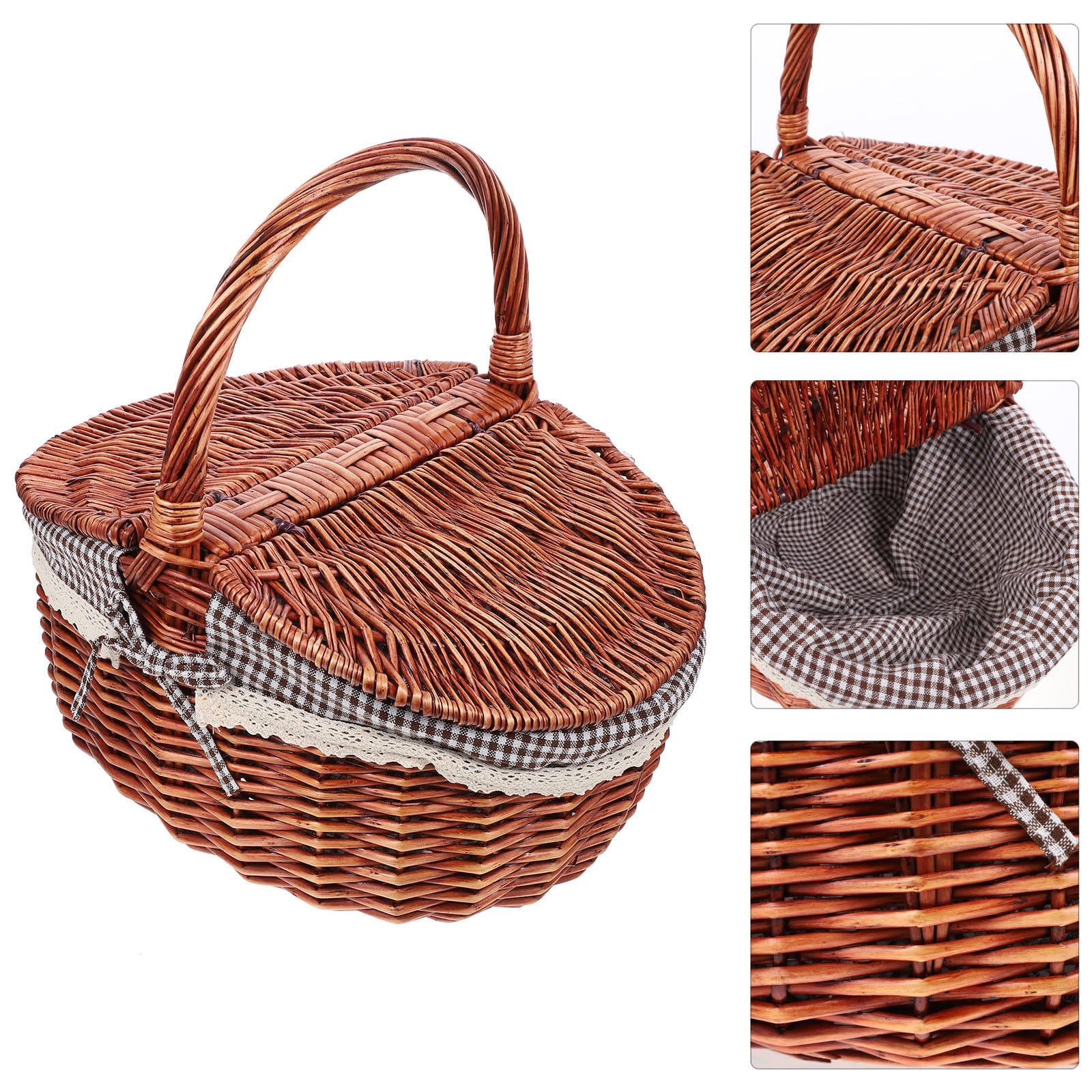 FUTUREORYY 1Pcs Elegant Look Handheld Basket in Brown Wicker for ...