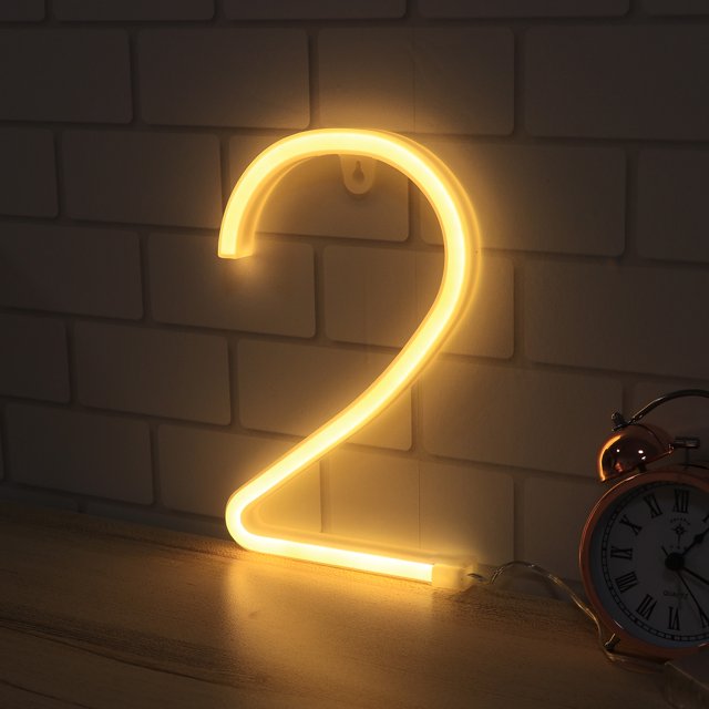 FUTUREORYY 1Pcs Neon Lamp Room Decor Lights Numbers Warm White PVC ...