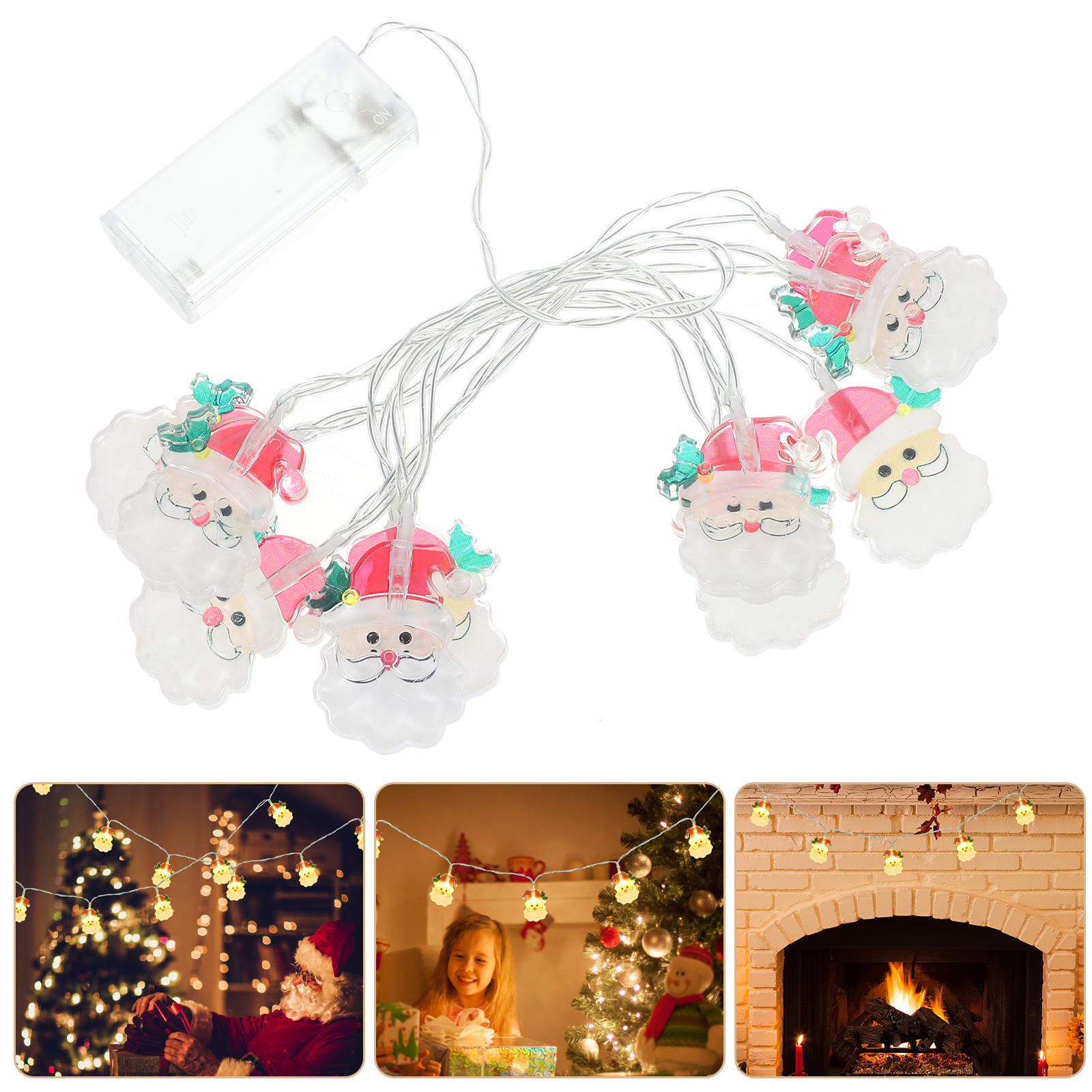 FUTUREORYY 1Set Santa Clause String Light Assorted Color Plastic LED ...