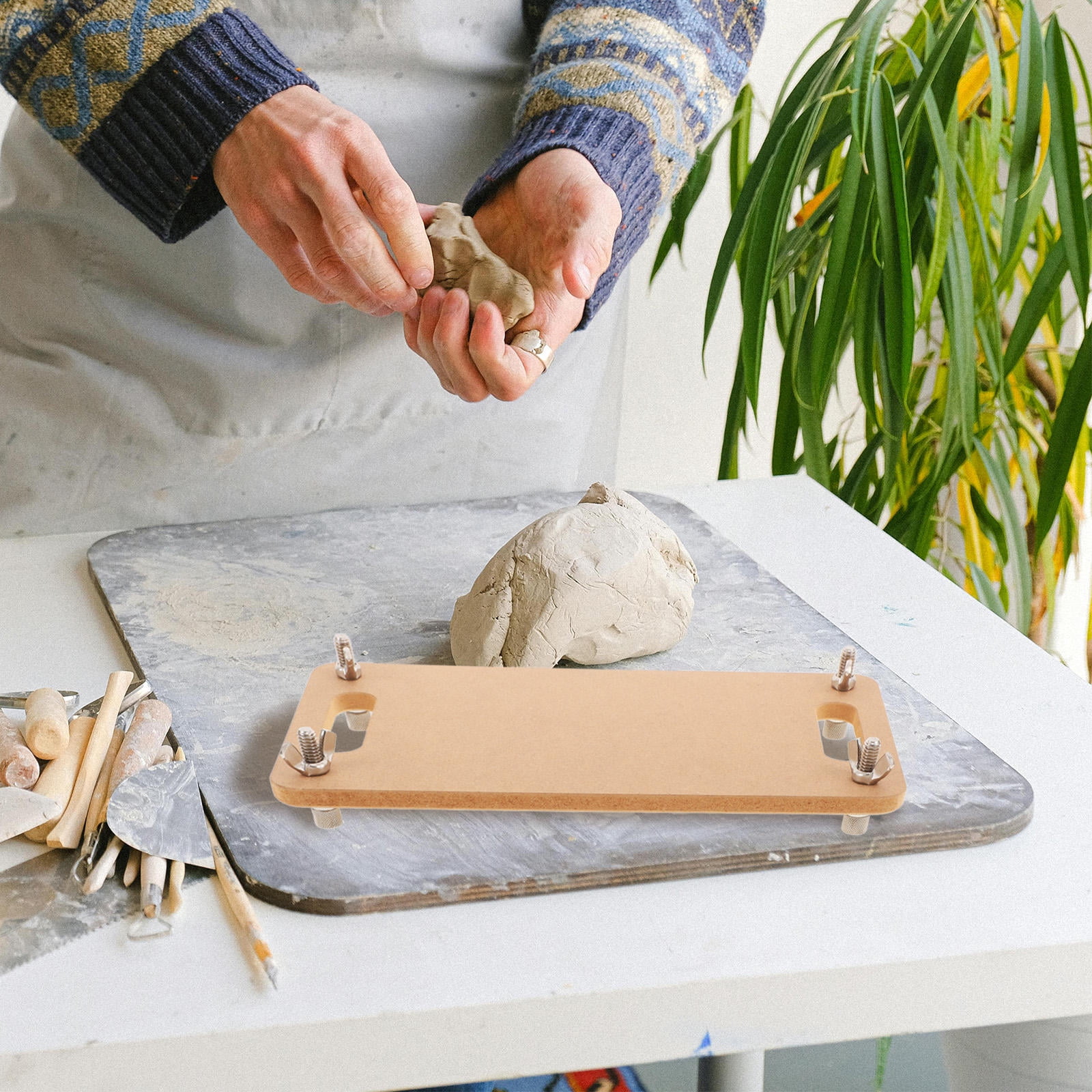 FUTUREORYY 1Set Sculpting Tools Clay Drying Board Khaki 11x5.9x0.4in ...
