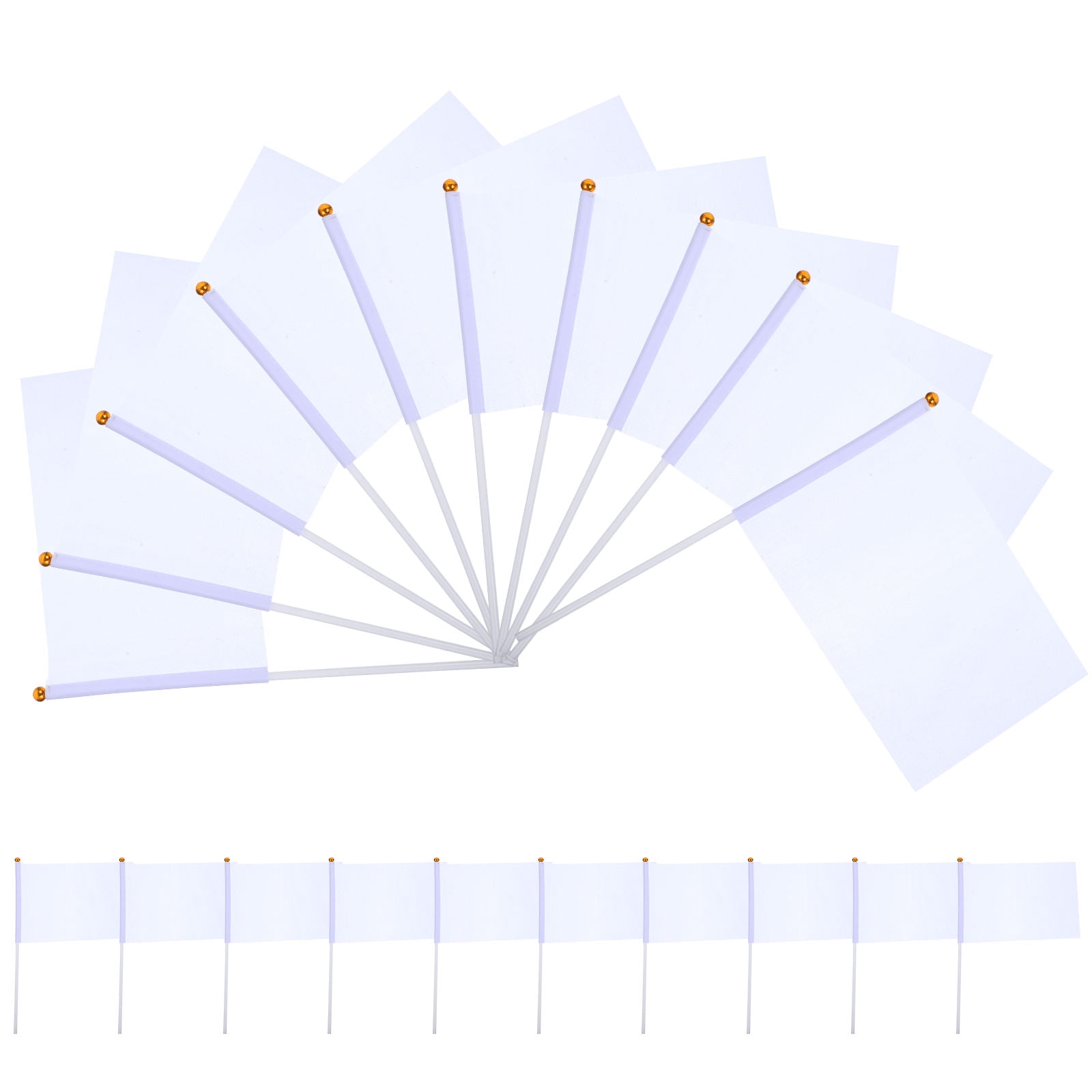 FUTUREORYY 20Pcs Handheld White Flags Hand Waving Flags 5.5x8.3in For ...
