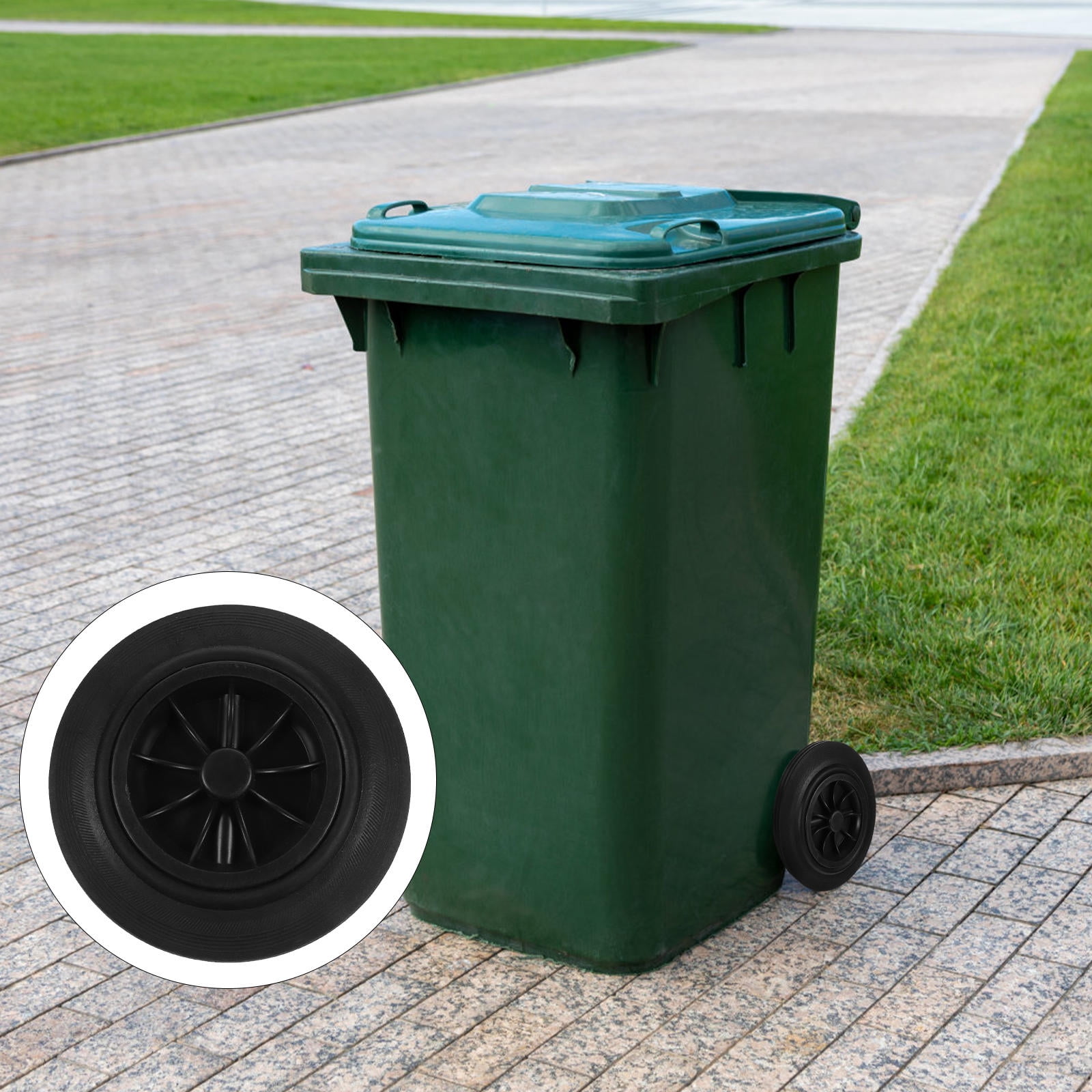FUTUREORYY 2Pcs Bin Wheel for Heavy Load Support Black Rubber Round ...