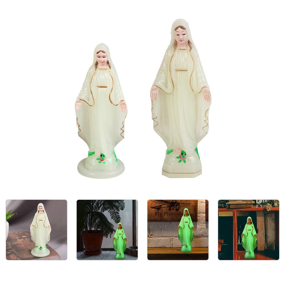 FUTUREORYY 2Pcs Faith Symbol Virgin Statue Multi Color Plastic Material ...