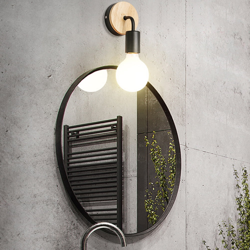 FUTUREORYY 2Set Rustic Wall Light with Wood Metal Glass for Home 6.3x4 ...