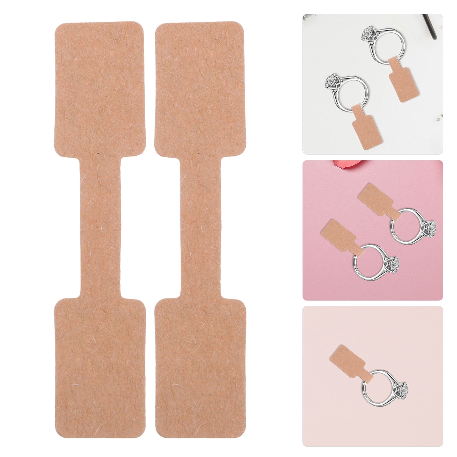 FUTUREORYY 300Pcs Self Adhesive Jewelry Tags Light Brown Paper Labels ...